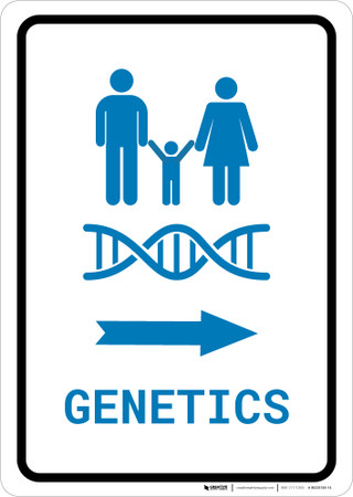 Genetics Right Arrow with Icon Portrait v2 - Wall Sign