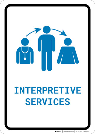 Interpretive Services with Icon Portrait v2 - Wall Sign