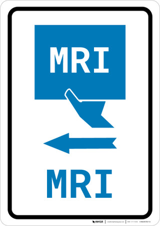 MRI Left Arrow with Icon Portrait v2 - Wall Sign
