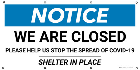 Notice: We Are Closed - Banner