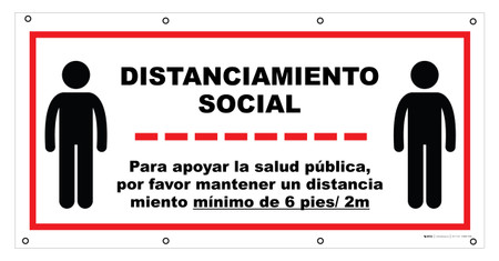 Social Distancing - Please Maintain Distance Spanish - Banner ...