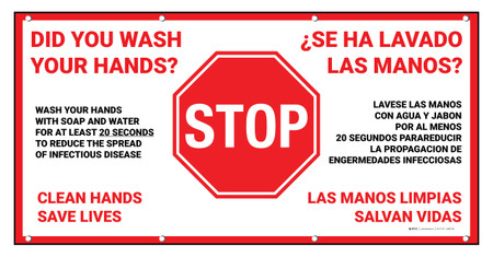 STOP: Did You Wash Your Hands Bilingual Spanish - Banner