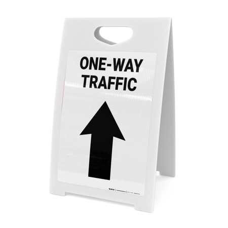 One-Way Traffic Up Arrow Portrait - A-Frame Sign