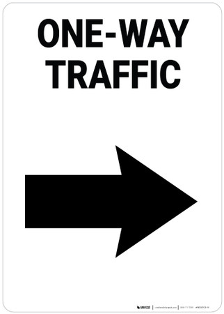 One-Way Traffic Right Arrow Portrait - Wall Sign