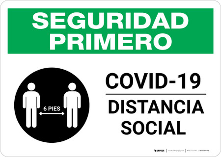 Safety First: COVID-19 Social Distancing Spanish with Icon Landscape ...