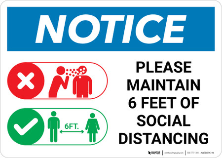 Notice: Please Maintain 6 feet of Distance at all Times with Icon ...