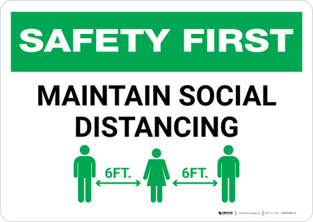 Safety First: Maintain Social Distancing with Icon Landscape - Wall Sign