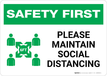 Safety First: Please Maintain Social Distancing with Icon Landscape ...