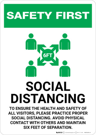 Safety First: Social Distancing to Ensure Health with Icon Portrait ...