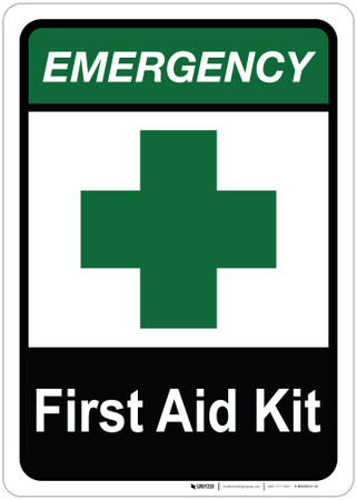 Emergency First Aid Kit - Wall Sign
