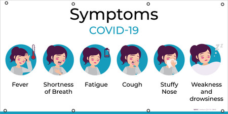 Covid-19 Symptoms with Icons - Banner