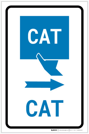 CAT Right Arrow with Icon Portrait v2 - Label | Creative Safety Supply