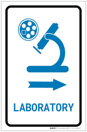 Laboratory Right Arrow with Icon Portrait v2 - Label