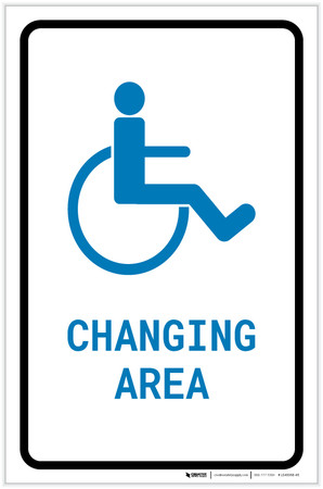 ADA Accessible Changing Area with Icon Portrait v2 - Label