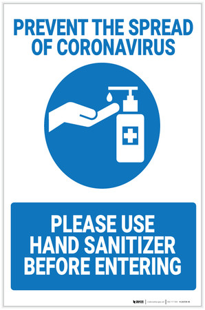 Prevent Coronavirus - Please Use Hand Sanitizer - Label