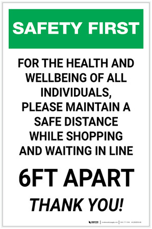 Safety First: For Health And Wellbeing Please Maintain a Safe Distance ...