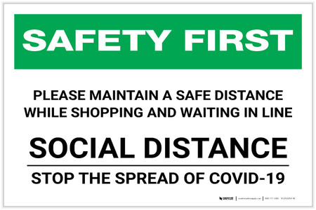Safety First: Please Maintain Distance While Shopping - Social Distance ...