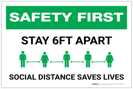 Safety First: Stay 6Ft Apart - Social Distancing Saves Lives Landscape ...