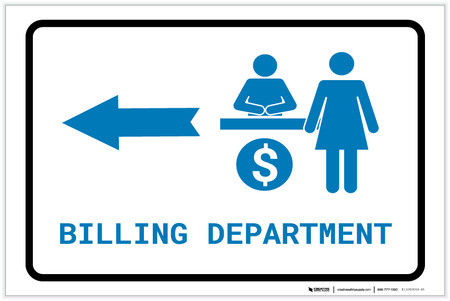 Billing Department Left Arrow with Icon Landscape v2 - Label