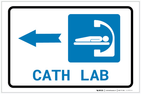 Cath Lab Left Arrow with Icon Landscape - Label