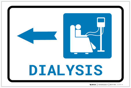 Dialysis Left Arrow with Icon Landscape - Label