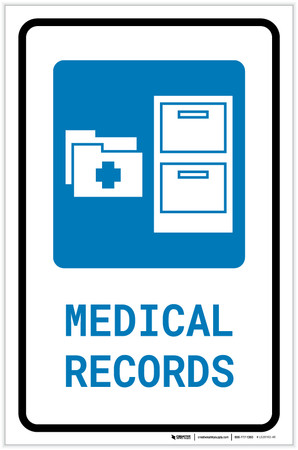 Medical Records with Icon Portrait - Label