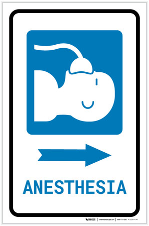 Anesthesia Right Arrow with Icon Portrait - Label