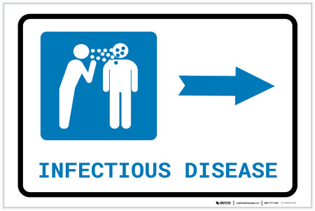 Infectious Disease Right Arrow with Icon Landscape - Label