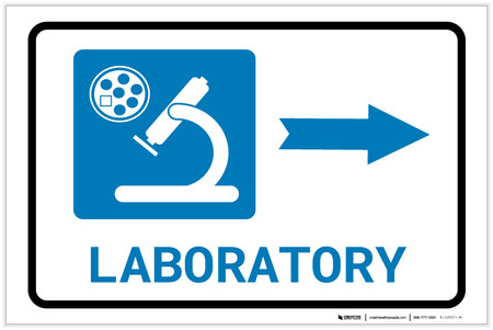 Laboratory Right Arrow with Icon Landscape - Label