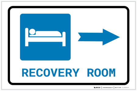 Recovery Room Right Arrow with Icon Landscape - Label