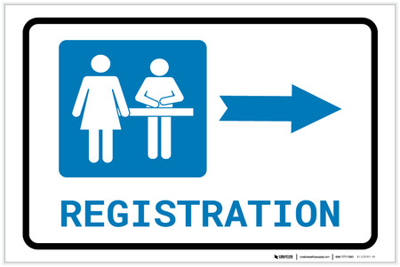 Registration Right Arrow with Icon Landscape - Label
