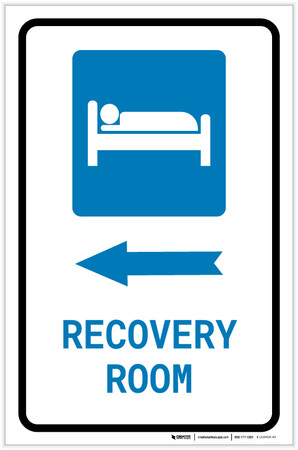 Recovery Room Left Arrow with Icon Portrait - Label