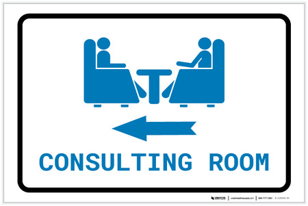 Consulting Room Left Arrow with Icon Landscape v2 - Label