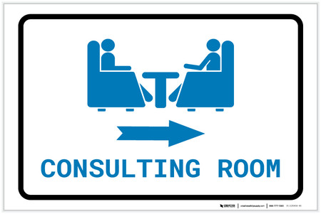 Consulting Room Right Arrow with Icon Landscape v2 - Label