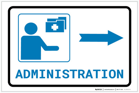 Medical Administration Right Arrow with Icon Landscape v2 - Label