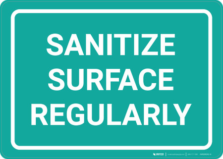 Sanitize Surface Regularly Landscape - Wall Sign