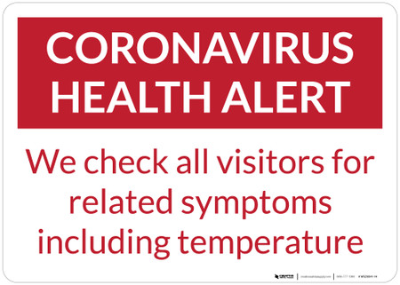 Coronavirus Health Alert Landscape - Wall Sign