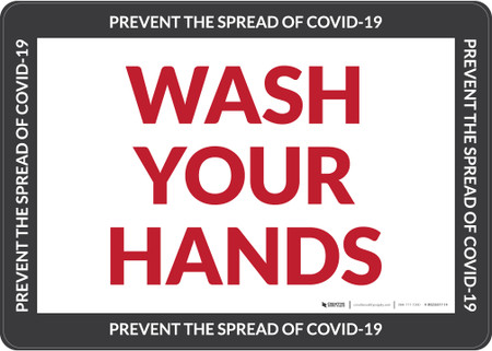 Wash Your Hands Prevent The Spread Of COVID-19 Landscape - Wall Sign ...