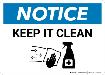 Notice: Keep It Clean with Icon Landscape - Wall Sign