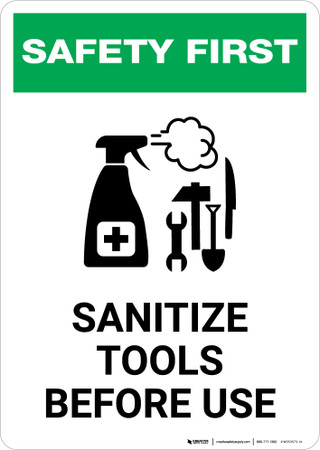 Safety First: Sanitize Tools Before Use with Icon Portrait - Wall Sign ...