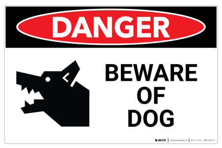 Danger - Beware of Dog - Wall Sign