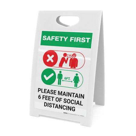 Safety First: Please Maintain 6 Feet of Social Distancing with Icons ...