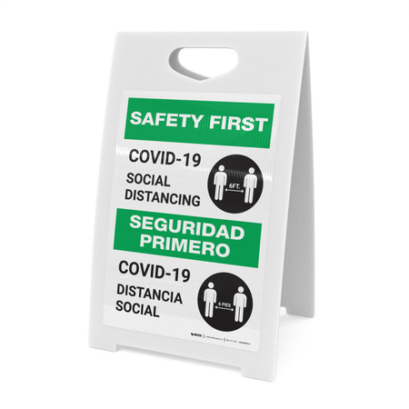 Safety First: COVID-19 Social Distancing Bilingual Spanish with Icon ...