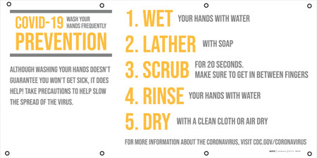 COVID-19 Prevention Wash Hands Frequently - Banner