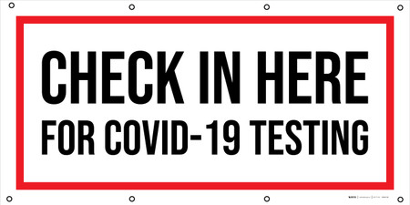 Check In Here For COVID-19 Testing - Banner