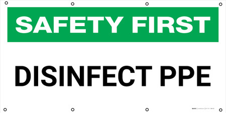Safety First Disinfect PPE - Banner