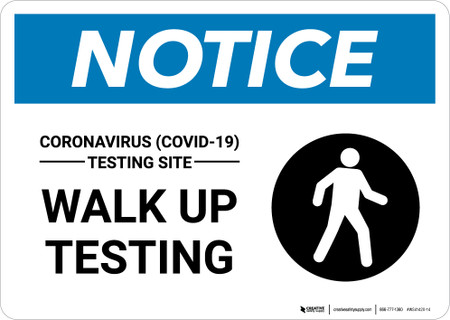 Notice: Coronavirus Testing Site Walk Up Testing with Icon Landscape ...