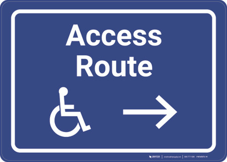 ADA Access Route Right with Icon Landscape - Wall Sign