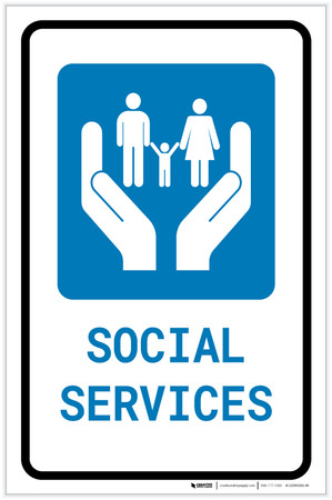 Social Services with Icon Portrait v2 - Label