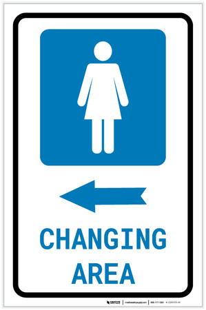 Womens Changing Area Left Arrow with Icon Portrait v2 - Label
